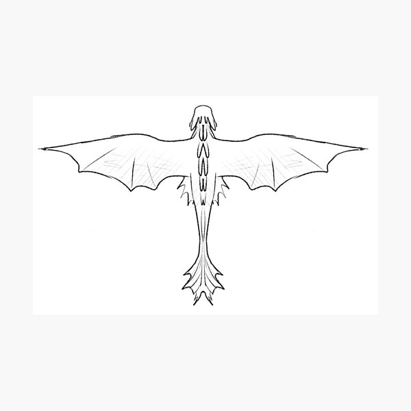 "Night Fury Outline" Photographic Print for Sale by Hawk’s Designs ...