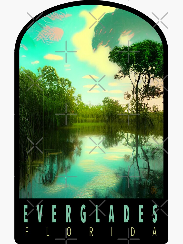 "Florida Everglades" Sticker for Sale by CattlettArt | Redbubble