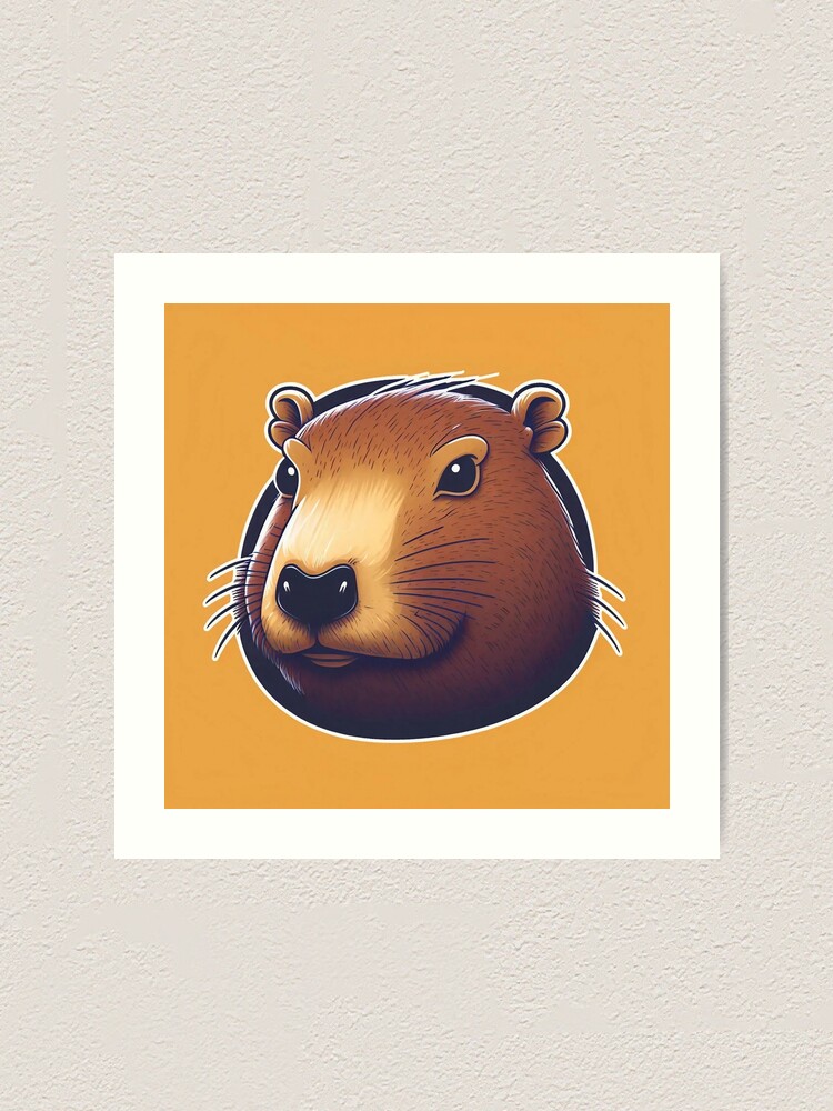 "Yellow Capy Capybara Art Cartoon" Art Print for Sale by ...