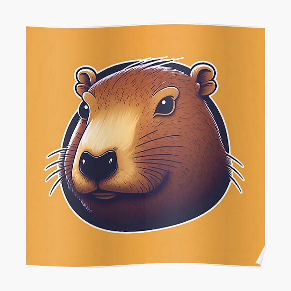 "Yellow Capy Capybara Art Cartoon" Poster for Sale by CapybaraCentral ...