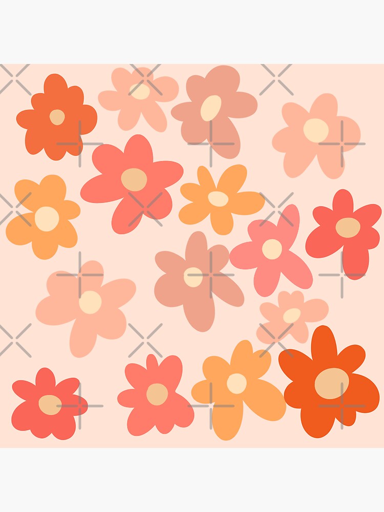 "Groovy 70s Retro Mod Flowers " Sticker for Sale by troman479 | Redbubble