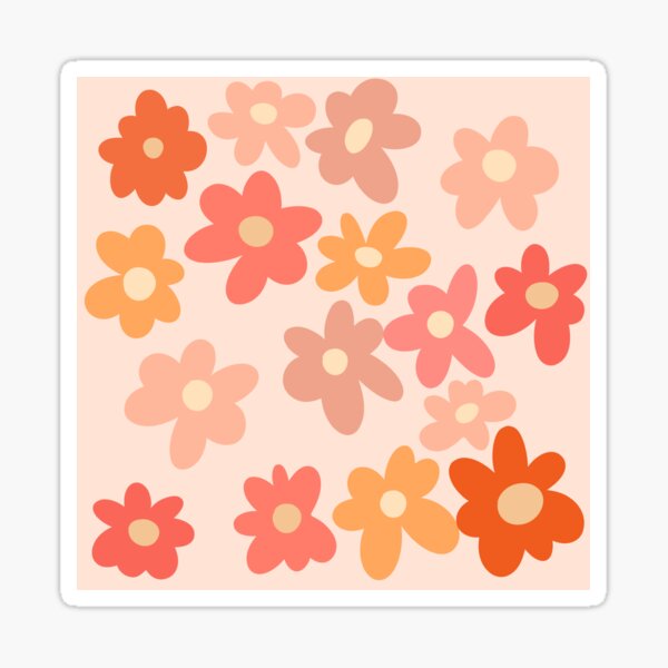 "Groovy 70s Retro Mod Flowers " Sticker for Sale by troman479 | Redbubble