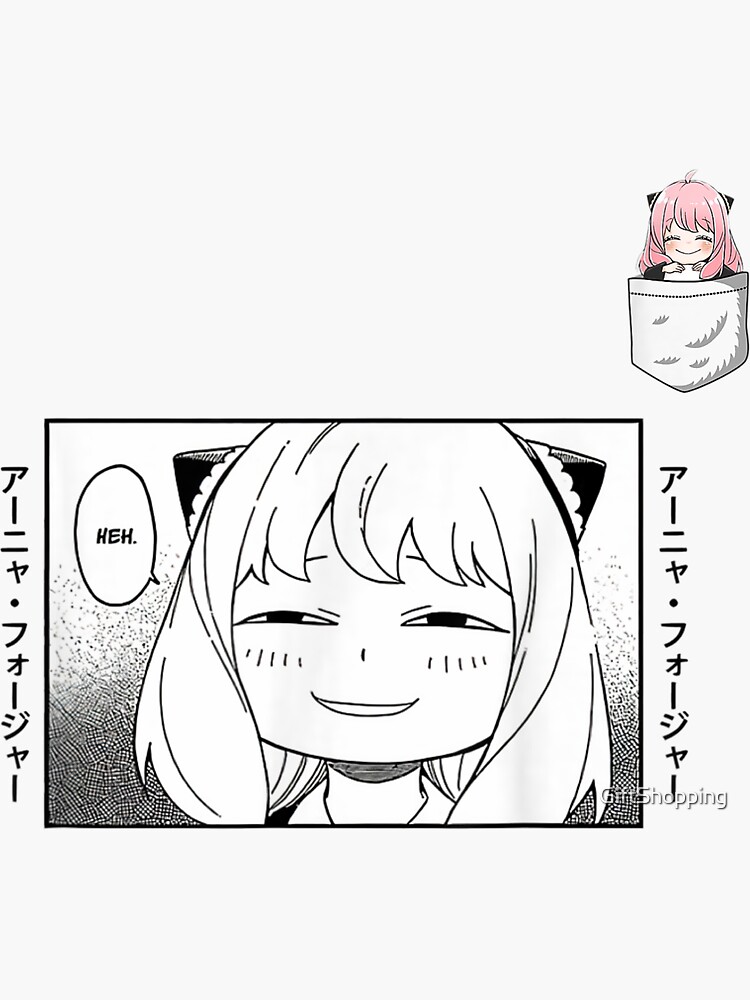 "Anya Forger Heh Meme, Kawaii Anya Forger Lovely Character" Sticker for ...