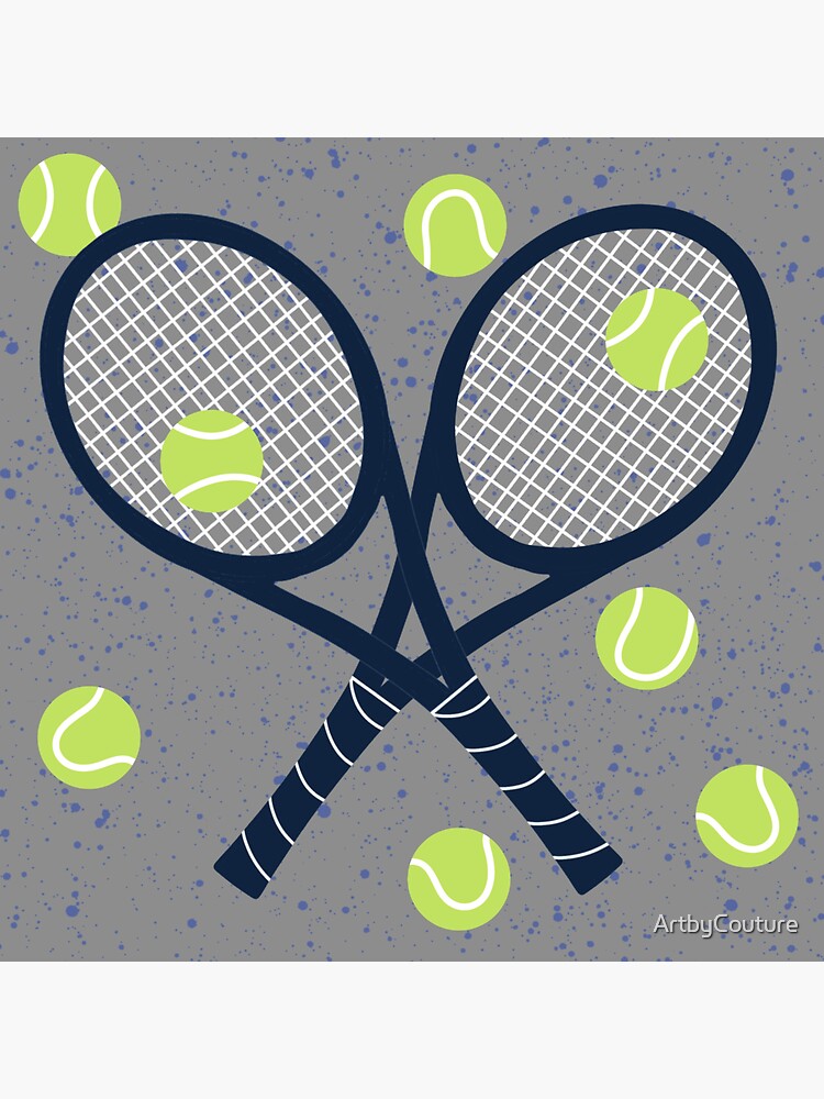 "Tennis rackets on concrete courts" Sticker for Sale by ArtbyCouture ...