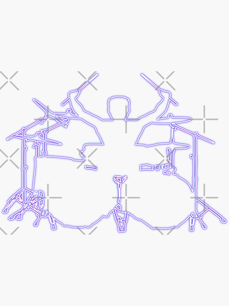 "Neon light Drummer " Sticker for Sale by Alef1991 | Redbubble