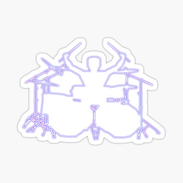 "Neon light Drummer " Sticker for Sale by Alef1991 | Redbubble