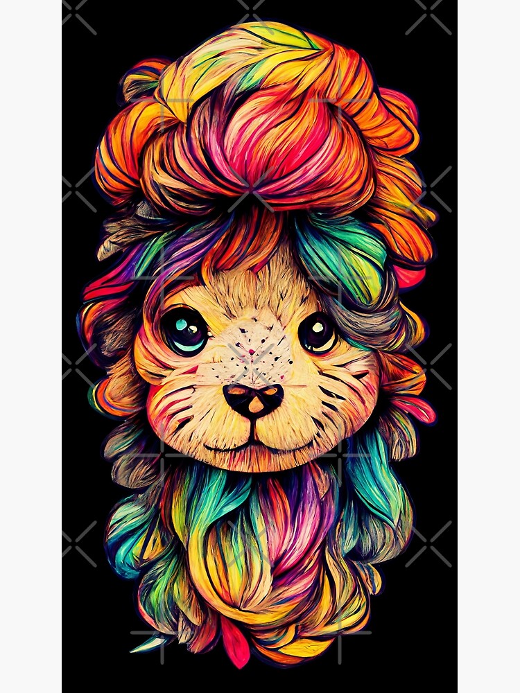 "Cute Rainbow Lion Cub" Poster for Sale by MorningPanda | Redbubble