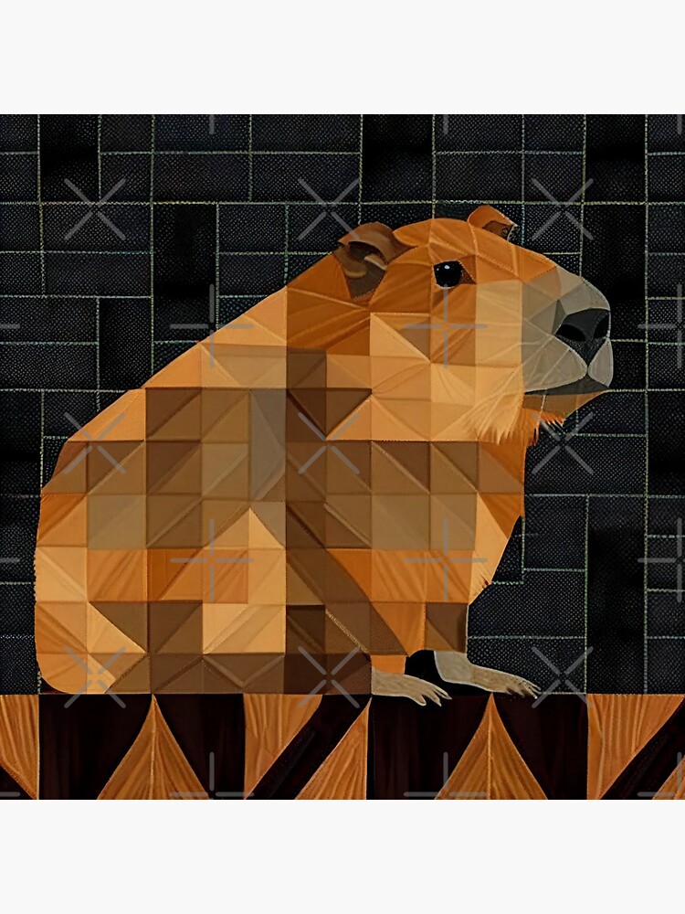 "Abstract Capybara Geometric Pattern" Sticker for Sale by ...