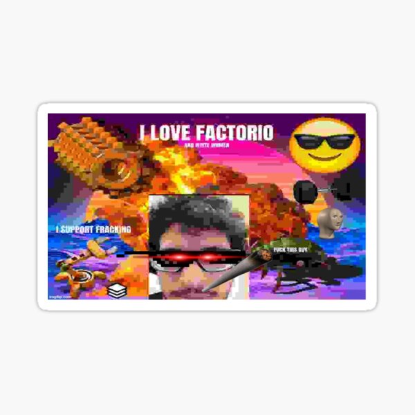 "Funny Factorio Surreal Fracking Meme " Sticker for Sale by Alapied ...