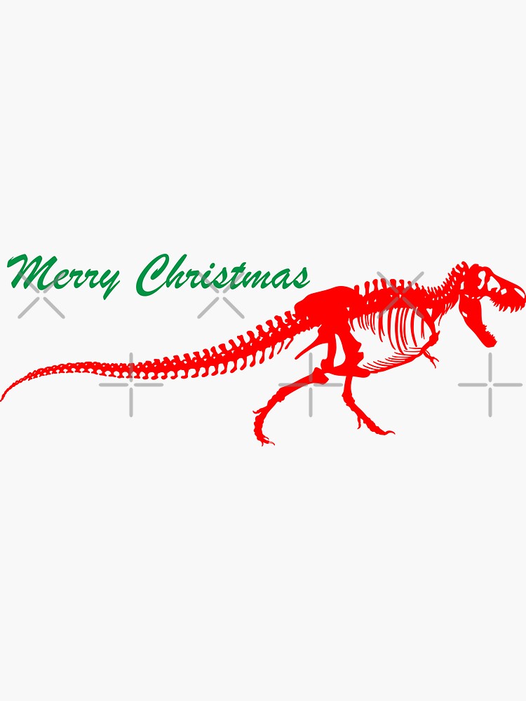 "Merry Christmas: T-Rex 1" Sticker for Sale by ziafrazier | Redbubble