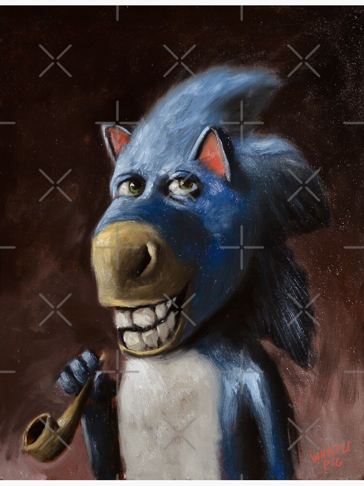 "Sonic Donkey with Pipe Painting" Sticker for Sale by whistlepiggy | Redbubble