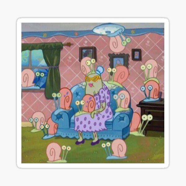"Spongebob Grandma Snails" Sticker for Sale by kaitlyng54 | Redbubble