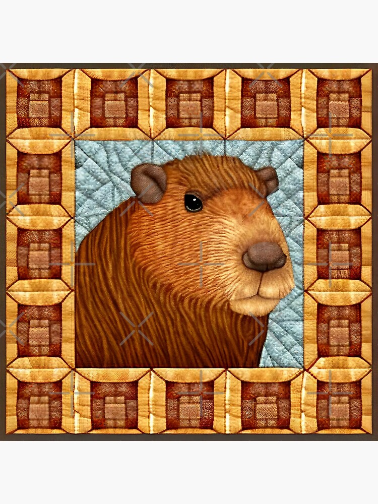 "Patchwork Capybara Quilt Pattern" Sticker for Sale by CapybaraCentral ...
