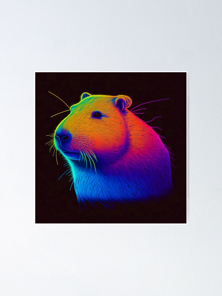 "Colorful Neon Rave Capybara" Poster for Sale by CapybaraCentral ...