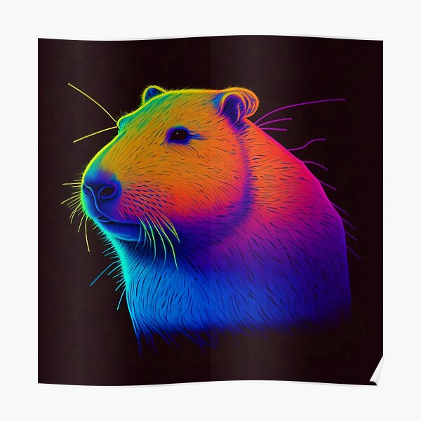 "Colorful Neon Rave Capybara" Poster for Sale by CapybaraCentral ...