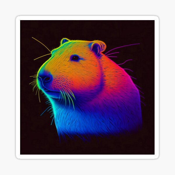 "Colorful Neon Rave Capybara" Sticker for Sale by CapybaraCentral ...