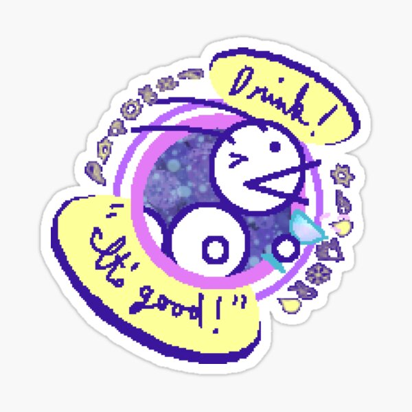 "Drink! "It's good!"" Sticker for Sale by BUNYMART | Redbubble