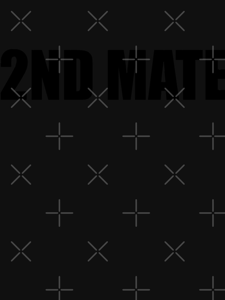 "2nd Mate Second In Black Letter T Shirt One 1 Side Only For Boating ...