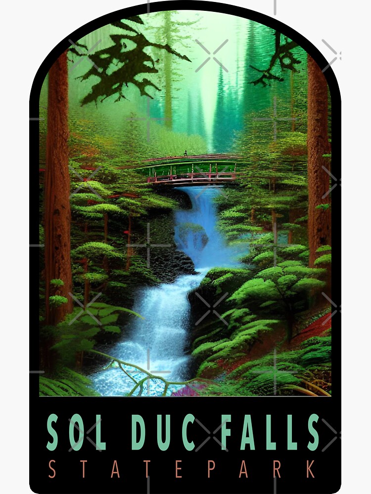 "Sol Duc Falls Washington State" Sticker for Sale by CattlettArt ...