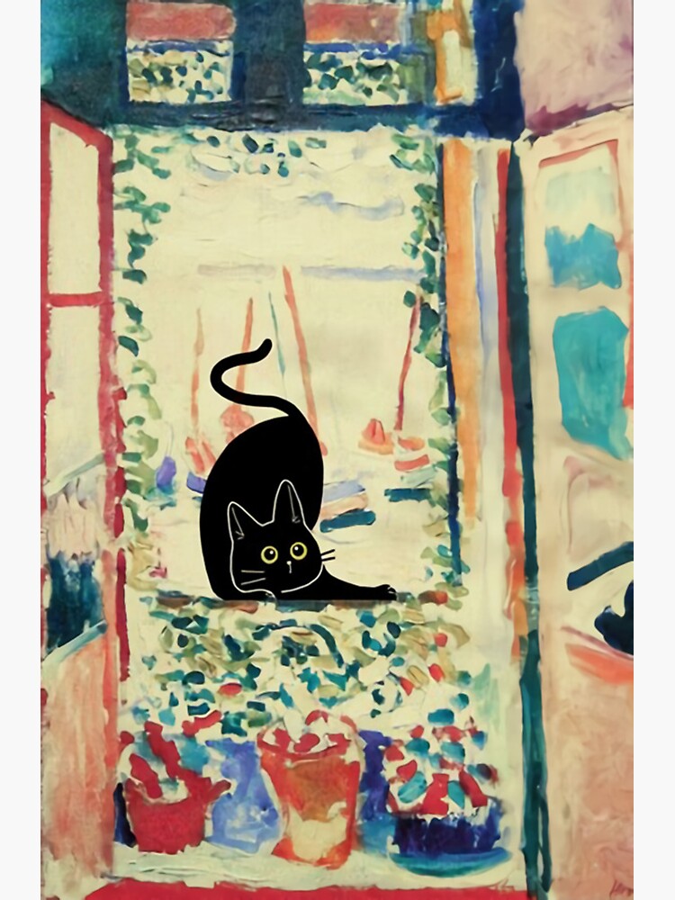 "Open Window Cat By Henri Matisse" Sticker for Sale by brrntoxfrd ...