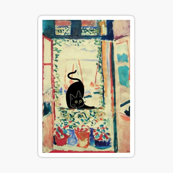 "Open Window Cat By Henri Matisse" Sticker for Sale by brrntoxfrd ...