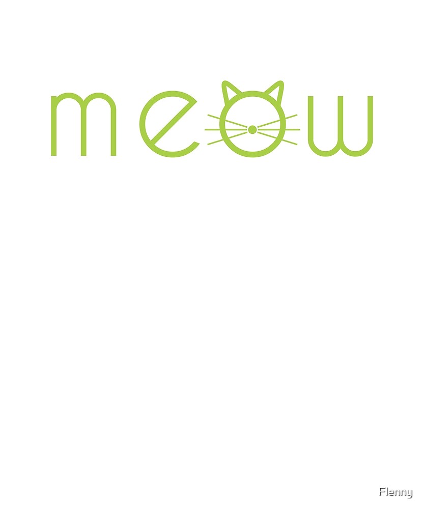 "Meow Letters Prints And Cute Cat face" by Flenny | Redbubble