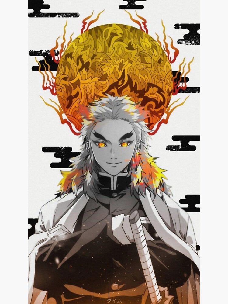"Rengoku in fire" Sticker for Sale by erriose | Redbubble