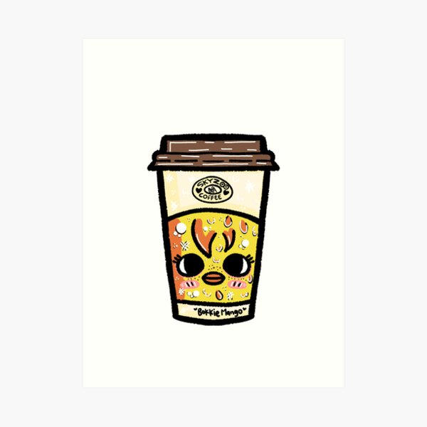"Bbokiemango (Skzoo Coffee Bbokari Stray Kids) White" Art Print for ...