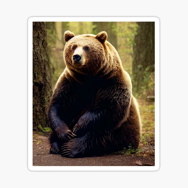"A CG Bear Sits in the Woods" Sticker for Sale by mikecosper | Redbubble