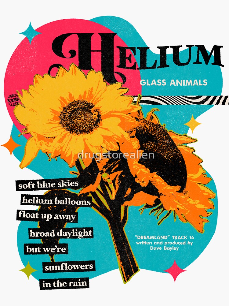 "HELIUM STICKER" Sticker for Sale by drugstorealien | Redbubble