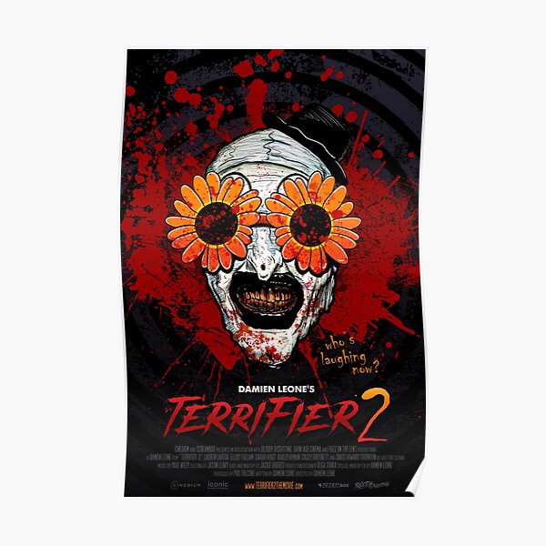 "Terrifier 2 Art The Clown Sunflower Sunglasses Movie Poster" Poster ...