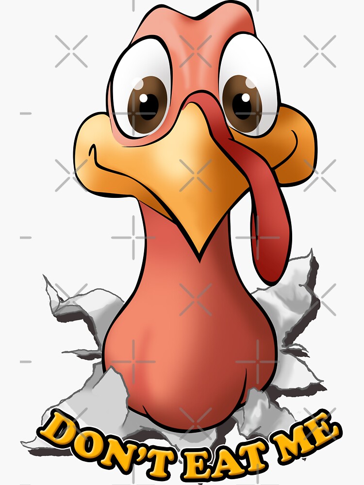 "Don’t Eat Me Cute Turkey" Sticker for Sale by DigiArtworksStr | Redbubble