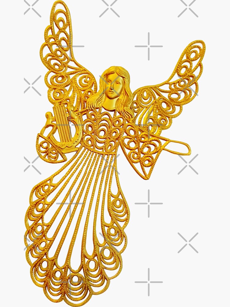"Golden Filigree Angel" Sticker for Sale by kimar47 | Redbubble