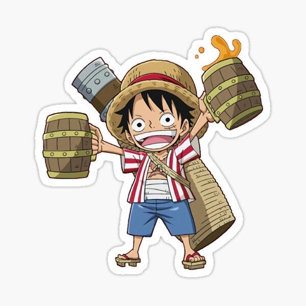 "Luffy and his beers" Sticker for Sale by erriose | Redbubble