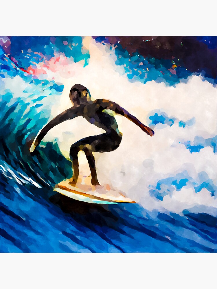 "Surfer abstract painting " Sticker for Sale by shrolts | Redbubble