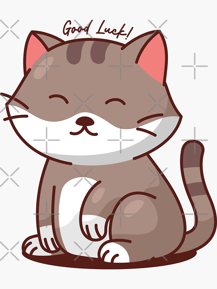 "Good Luck Cat" Sticker for Sale by taufikrizkyy | Redbubble