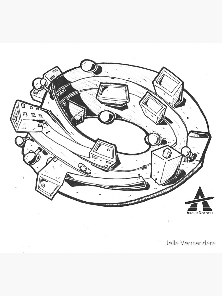 "Mobius Architecture Line Drawing" Photographic Print for Sale by ...