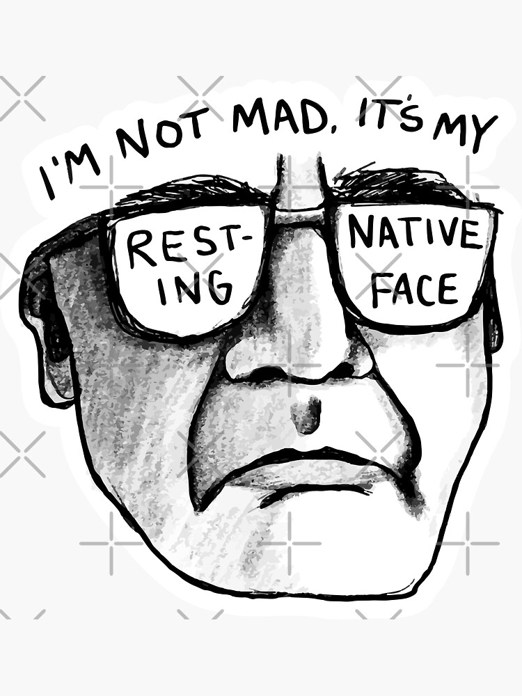 "Resting Native Face" Sticker for Sale by jenellbeard | Redbubble
