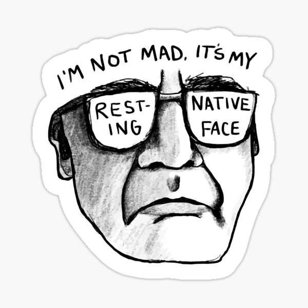 "Resting Native Face" Sticker for Sale by jenellbeard | Redbubble