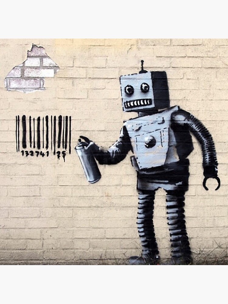 "Robot Barcode BanSky" Sticker for Sale by VrandaebithA | Redbubble