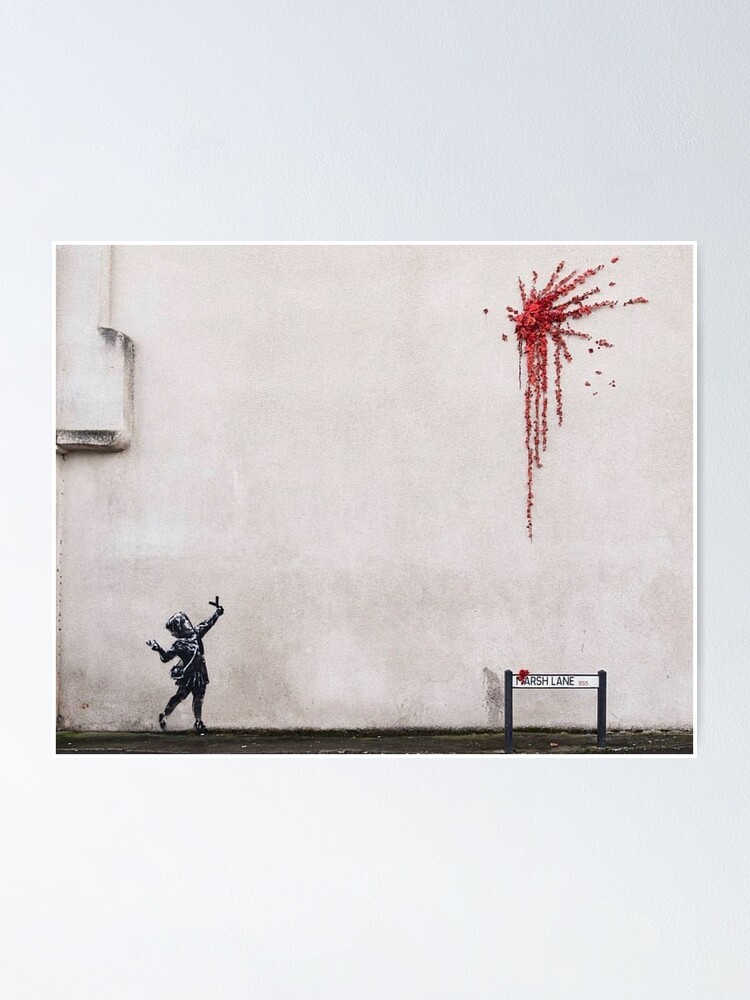 "Children Shot Red Ball Bansky Art" Poster for Sale by VrandaebithA ...