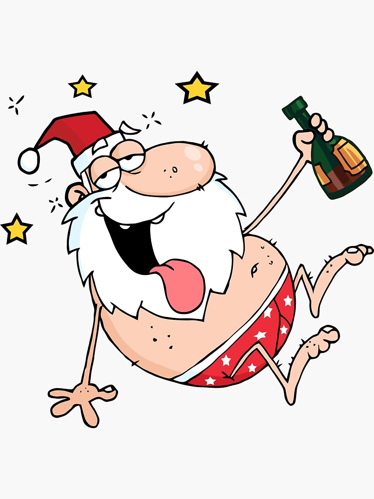 "Christmas Creep Santa Claus stickers pillows and hats" Sticker for ...