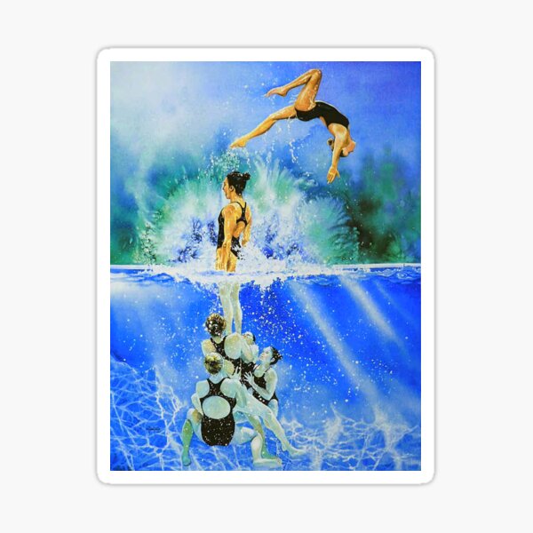 "Synchronized Swimming Hockney" Sticker for Sale by king-ar | Redbubble