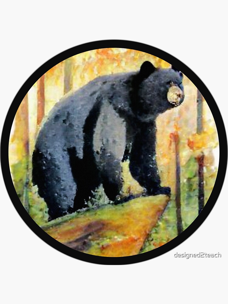 "Fall Bear Landscape" Sticker for Sale by designed2teach | Redbubble