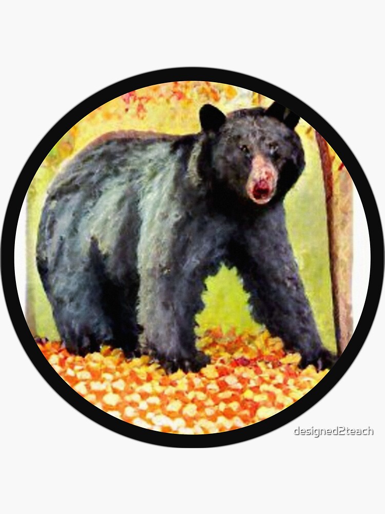 "Fall Bear Landscape" Sticker for Sale by designed2teach | Redbubble