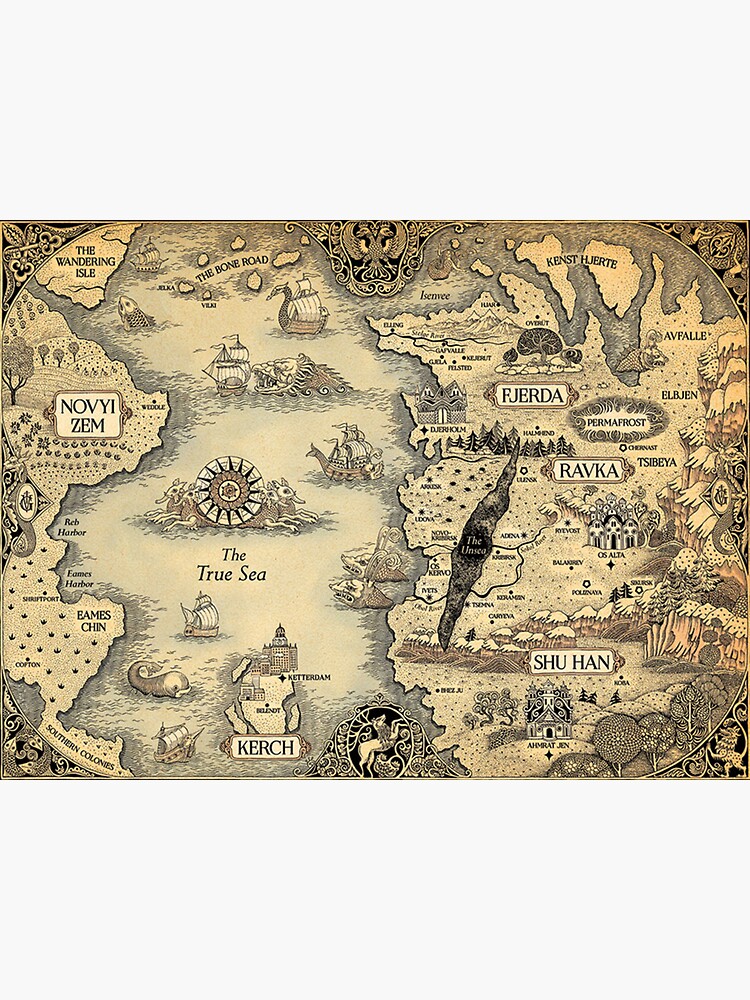 "Colorized Grishaverse Map High Res" Sticker for Sale by michaeltullos ...