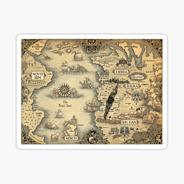 "Colorized Grishaverse Map High Res" Sticker for Sale by michaeltullos ...