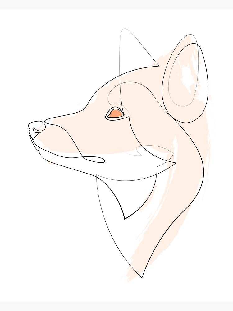 "Ginger - one line Fox" Sticker for Sale by addillum | Redbubble