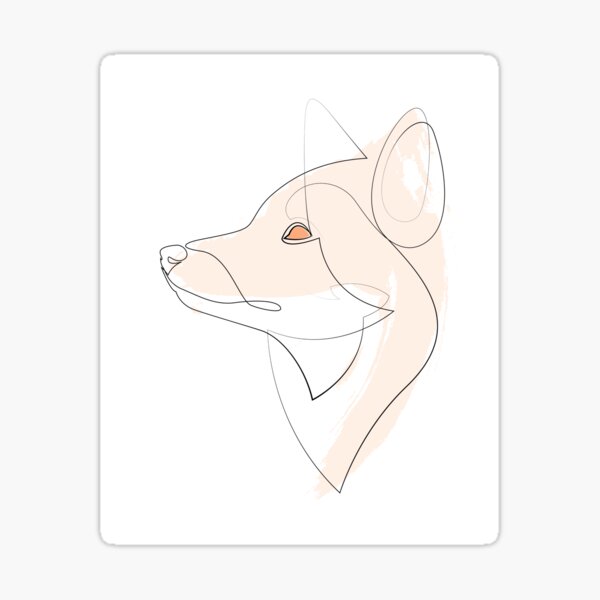 "Ginger - one line Fox" Sticker for Sale by addillum | Redbubble