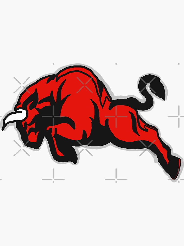 "Red Angry Bull" Sticker for Sale by hedgehog633 | Redbubble